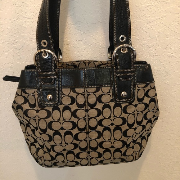 Coach | Bags | Vintage Black Coach Signature Purse | Poshmark